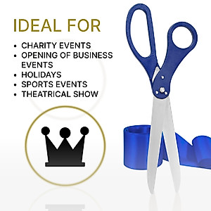 Large Grand Opening Ceremony Kit – 25 Inch Giant Scissors Blue with Blue Ribbon for Inauguration and Ceremony Ceremonial Scissors for Ribbon Cutting Grand Opening Ribbon and Scissor for Special Event