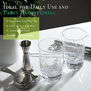 Homestia Professional 24 oz Cocktail Mixing Glass with Extra Thick Bottom, Snowflake Pattern Cocktail Stirring Glass Bar Mixing Glass, Crystal Mixing Pitcher Cocktail Mixer Old Fashioned Glass