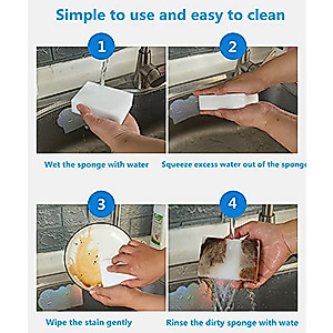 Magic Sponges Cleaning Eraser 50/100 Pack Melamine Sponge Foam Pads ,Multi-Functional Household Cleaning Kitchen Dish Sponge for Furniture,Bathroom,Bathtub, Sink,Floor, Baseboard, Wall Cleaner