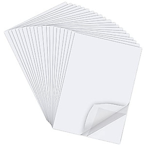 ISusser 20 Sheets A4 Size 8.3x11.5 Inch Clear Double Sided Adhesive Tape Sheets, Super Strong Sticky Tape, DIY Art/Craft/Home Decorative Tape with White Liner