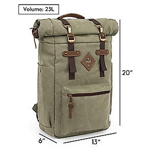 Revelry Supply The Drifter - Smell Proof, Water Resistant, Lockable, Rolltop Travel Backpack for Outdoors, Nature, Exploring (Sage)