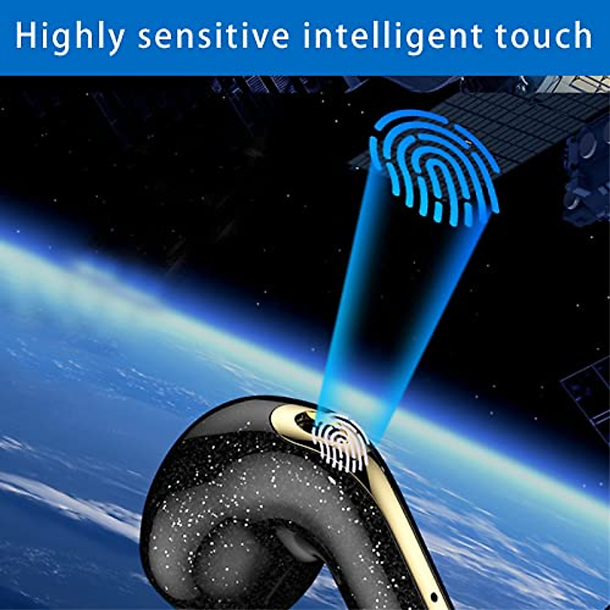 Digital Display Touch Control Wireless Bluetooth Earphones, Flash Powder TWS Headphones Bluetooth 5.2 Sport Headphones