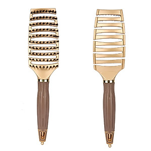 Boar Hair Brushes, Hair Brush - Curved and Vented Detangling Hair Brush for Women Long, Thick, Thin, Curly & Tangled Hair, 1 Count