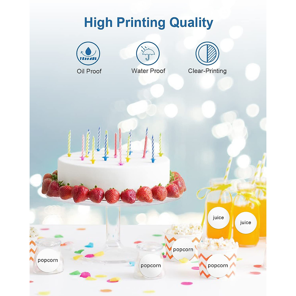 POLONO Shipping Label Printer, 4x6 Thermal Label Printer for Shipping Packages, Commercial Direct Thermal Label Maker, 2" White Circle Direct Thermal Labels (750 Labels