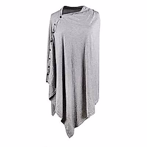 Nursing Cover for Breastfeeding - Multi Use - Nursing Blanket – Poncho Style with Buttons - Stretchy Baby Car Seat Canopy - Nursing Cover Scarf