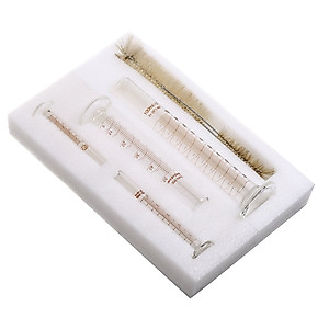 Glass Measuring Low Form Beaker Set 50ml 100ml 250ml Thick Glass Graduated Measuring Cylinder Set 5ml 10ml 50ml 100ml Glass Stirring Rod 12" Long