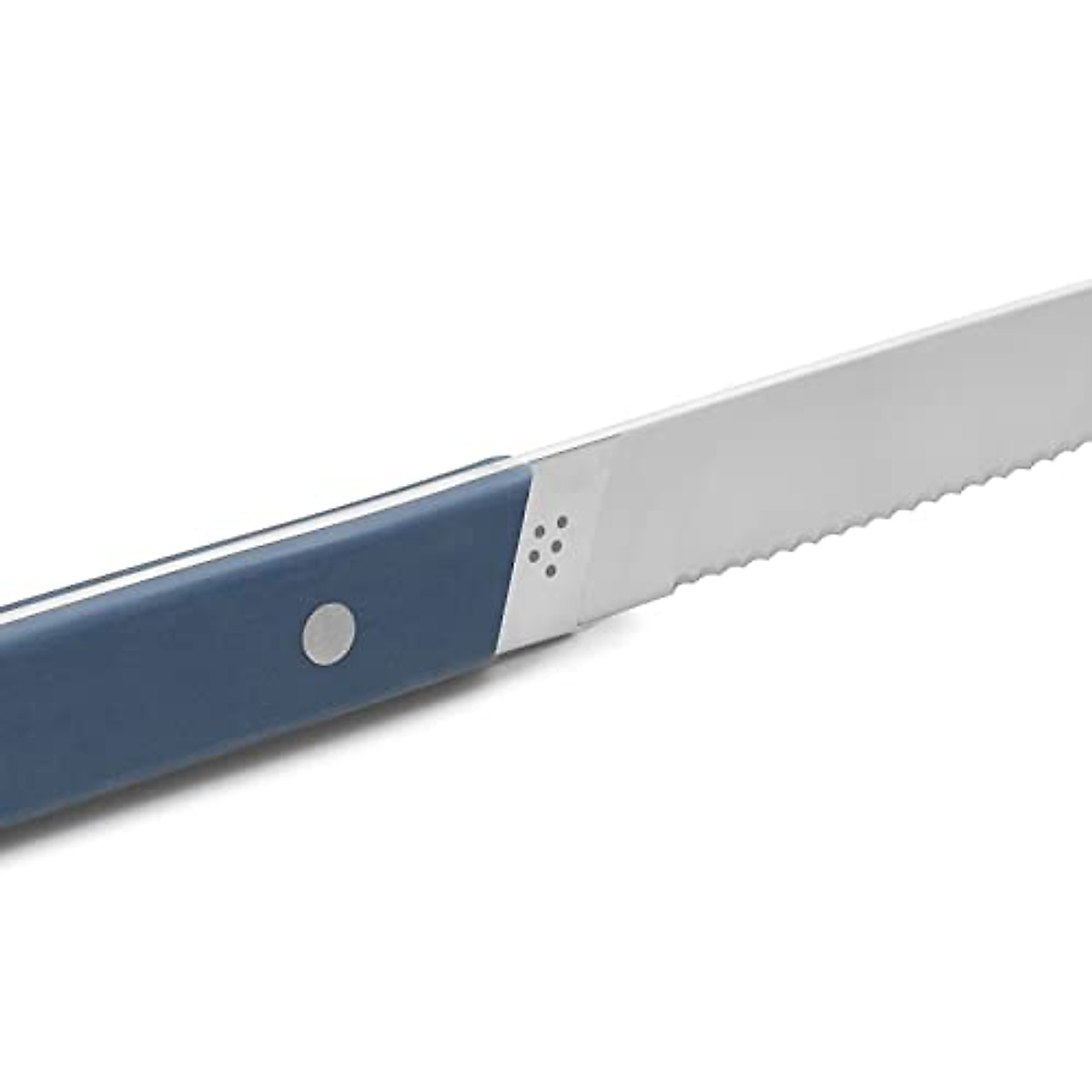 Misen Steak Knives Set of 4 - Precision Serrated Blades for Effortless Dining - Stainless Steel - Superior Cuts with Four Steak Knives Handles for Stylish Elegance - Blue