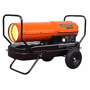 HeatFast HF215K Portable Home, Jobsite, Construction Site Forced Air Kerosene/Diesel Salamander Torpedo Space Heater with Thermostat Temperature Control, 215,000 BTU, orange