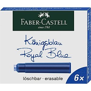 Faber Castell 185506 Standard Ink Cartridge - Blue (Pack of 6)