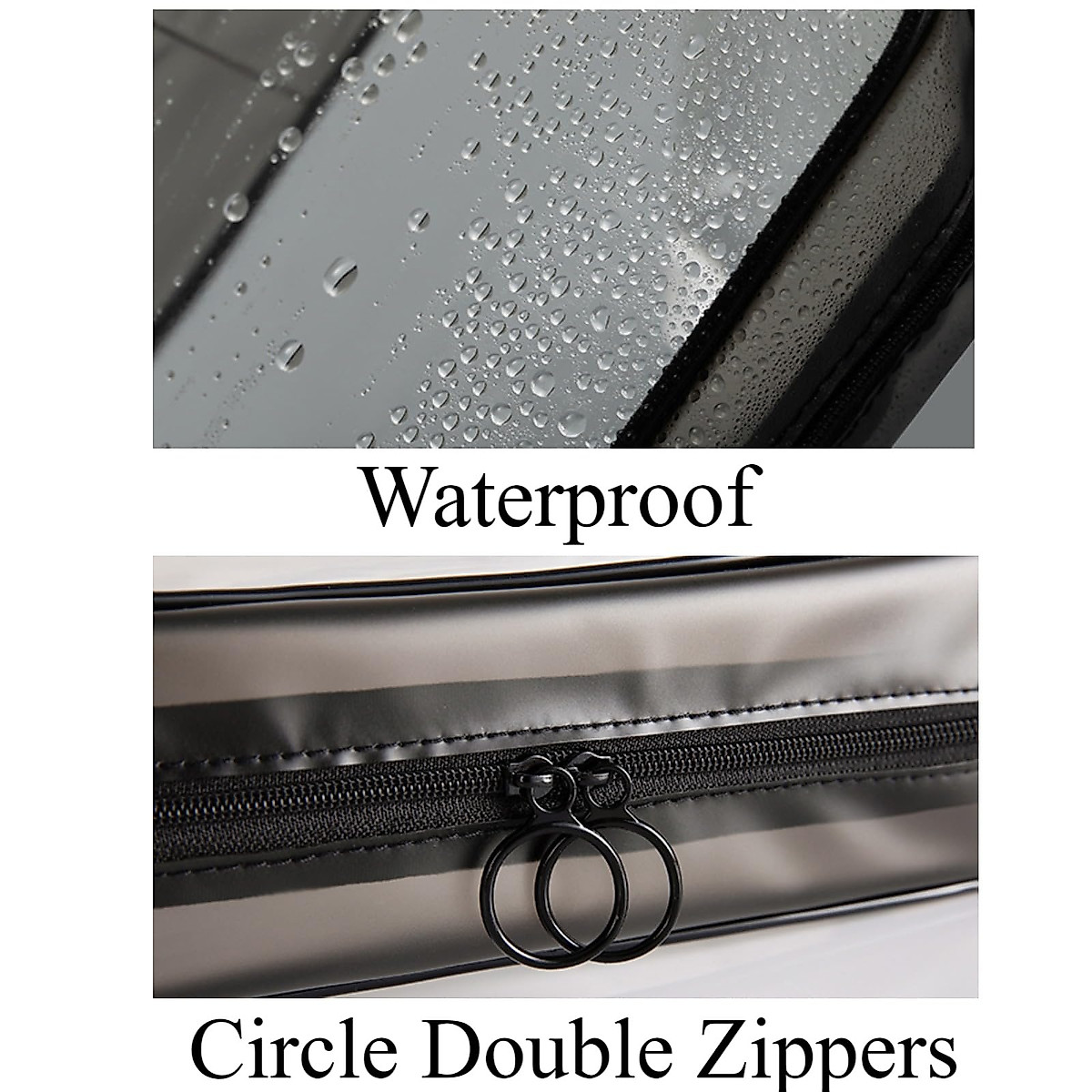 HUTUYIYI TSA Approved Toiletry Bag 3 pcs Clear Toiletry Bags - Quart Size Travel Makeup Cosmetic Bag Carry on Airport Airline PVC Plastic Compliant Bag Women Men (3 Pack-Black)