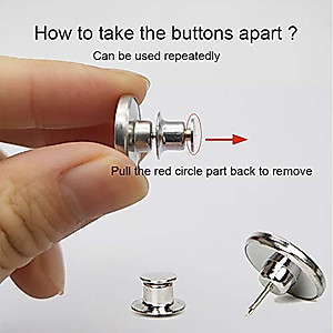Button pins for Jeans , No Sew and No Tools Instant Jean Button Pins for Pants ,4 Sets Replacement Buttons, Simple Installation, Reusable and Adjustable