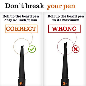 Beard Pen Filler for Men - Barber Styling Grooming Pencil - Waterproof Proof, Sweat Proof, Long Lasting Solution with Natural Finish - Cover Beard and Scalp Patches in Seconds - Black 1 Pack