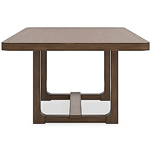 Signature Design by Ashley Cabalynn Farmhouse Dining Extension Table with 1 Removable Center Leaf, Light Brown
