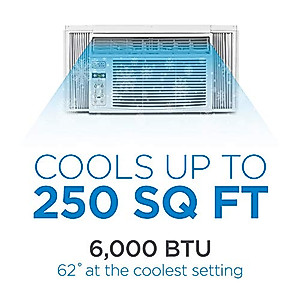 BLACK+DECKER BD06WT6 Window Air Conditioner with Remote Control, 6000 BTU, Cools Up to 250 Square Feet Energy Efficient, White