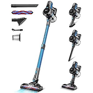 INSE Cordless Vacuum Cleaner, 6-in-1 Powerful Stick Vacuum, Rechargeable Vacuum Cleaner with 2200m-A-h Battery Up to 45 Mins Runtime, Lightweight Handheld Vacuum for Home Hard Floor Carpet Pet Hair