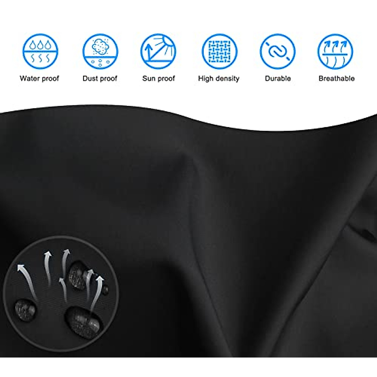 Rolling Cooler Cart Cover, High Density Waterproof 80 Qt Patio Cooler Cover, W34*D19*H31 Inch, Black