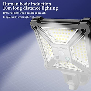 Solar Outdoor Lights, Ultra-Bright with Remote Control, Motion Sensor Solar Powered Lights IP65 Waterproof, 88 LED/3 Modes, Wall Security Lights for Home Fence Yard Garden Patio Door (88LED)