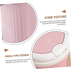 Cabilock Garbage can Rubbish Bins with lids Mini Desktop Trash bin Kitchen Waste Bins Garbage Container Plastic Garbage Bins Retro Waste Bin Spring Trash can Office Laundry Basket pp Indoor