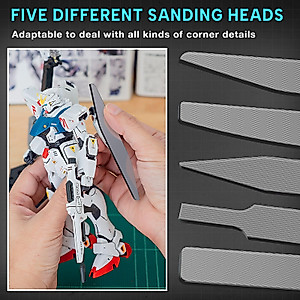 Honoson 25 Pcs Hobby Model Polishing Tools Set Include 5 Pcs Glass Polishing Files and 20 Pcs Sanding Sticks Glass File for Plastic Models Wood Base Parts