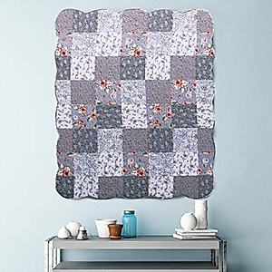 Barefoot Bungalow Giulia Throw Blanket, 50x60-inch, Gray