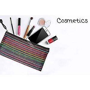 Selizo 6 Pcs Pencil Pouch Plastic Pencil Cases Zipper Mesh Pouch Bag for Office Pen Cosmetic Makeup