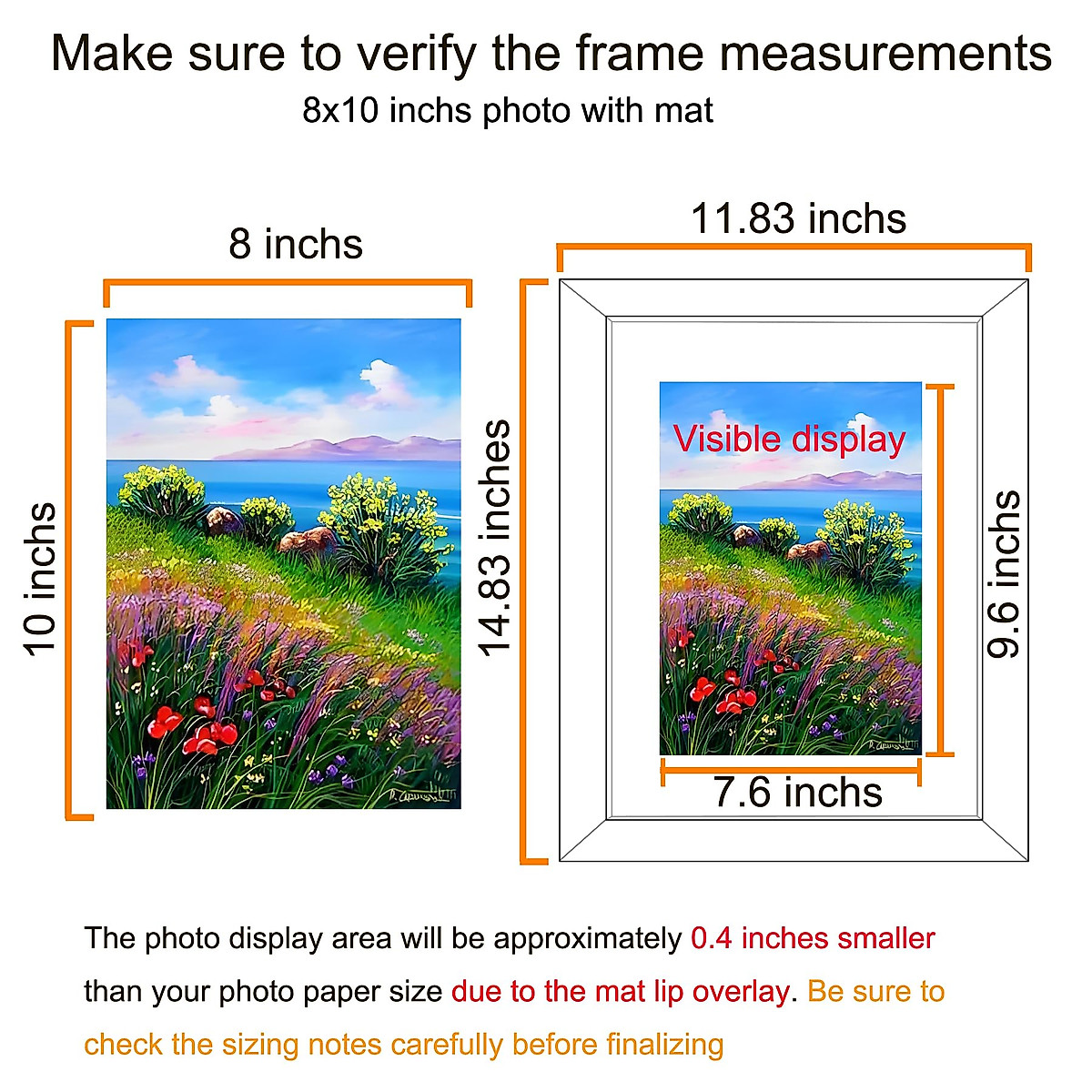 BESCRCL 11x14 Picture Frame Black Set of 6, Display Pictures 8x10 with Mat or 11x14 without Mat, Photo Frames for Wall Mounting