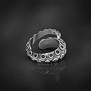 Vintage Octopus Ring Punk Sea Monster Squid Kraken Tentacles Retro Ring for Women Men-1 Pc