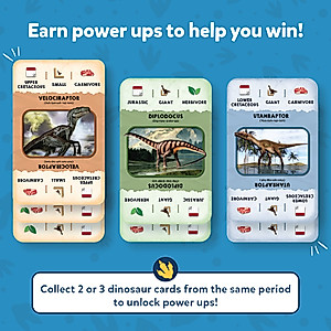 Skillmatics Card Game - Dino Trio, A Smart Swapping Dinosaur Themed Strategy Game for Kids, Teens & Adults
