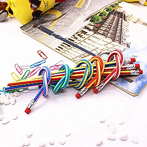 Flexible Bendy Pencil, 35 PCS Flexible Soft Pencil Colorful Stripe Soft Pencils with Eraser as Gift for Students or Children
