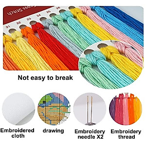 Eiialerm Cross-Stitch Kits Tractor Farm 11CT Printed Beginners Cross Stitch Kits,Stamped Embroidery Kits for Adults Wall Art Home Decoration -16x20 Inch