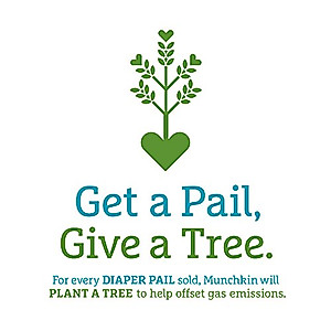 Munchkin® Diaper Pail Baby Registry Starter Set, Powered by Arm and Hammer, Includes 1 Month Refill Supply and Baking Soda Puck