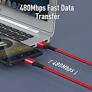 Micro USB Cable Android, BrexLink Micro USB to USB 2.0 Cable Nylon Braided Fast Charging Cable Compatible with Samsung, Kindle, Android Phones, Galaxy S7 Edge, Moto G5, PS4 (6.6ft+6.6ft, Red)