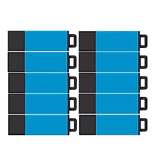 Centon Electronics DataStick Pro USB 2.0 Flash Drive, 16 GB, USB Flash Drives, 10 Bulk Pack, Bright Blue