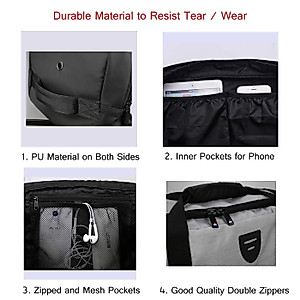 Gym Duffle Bag Backpack Waterproof Sports Duffel Bags Travel Weekender Bag for Men Women Overnight Bag with Shoes Compartment Grey