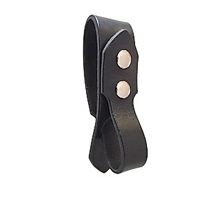 Black Leather Tankard Strap for Belt Renaissance Festival Beer Mug Holder Fits on Wide Belts USA Made