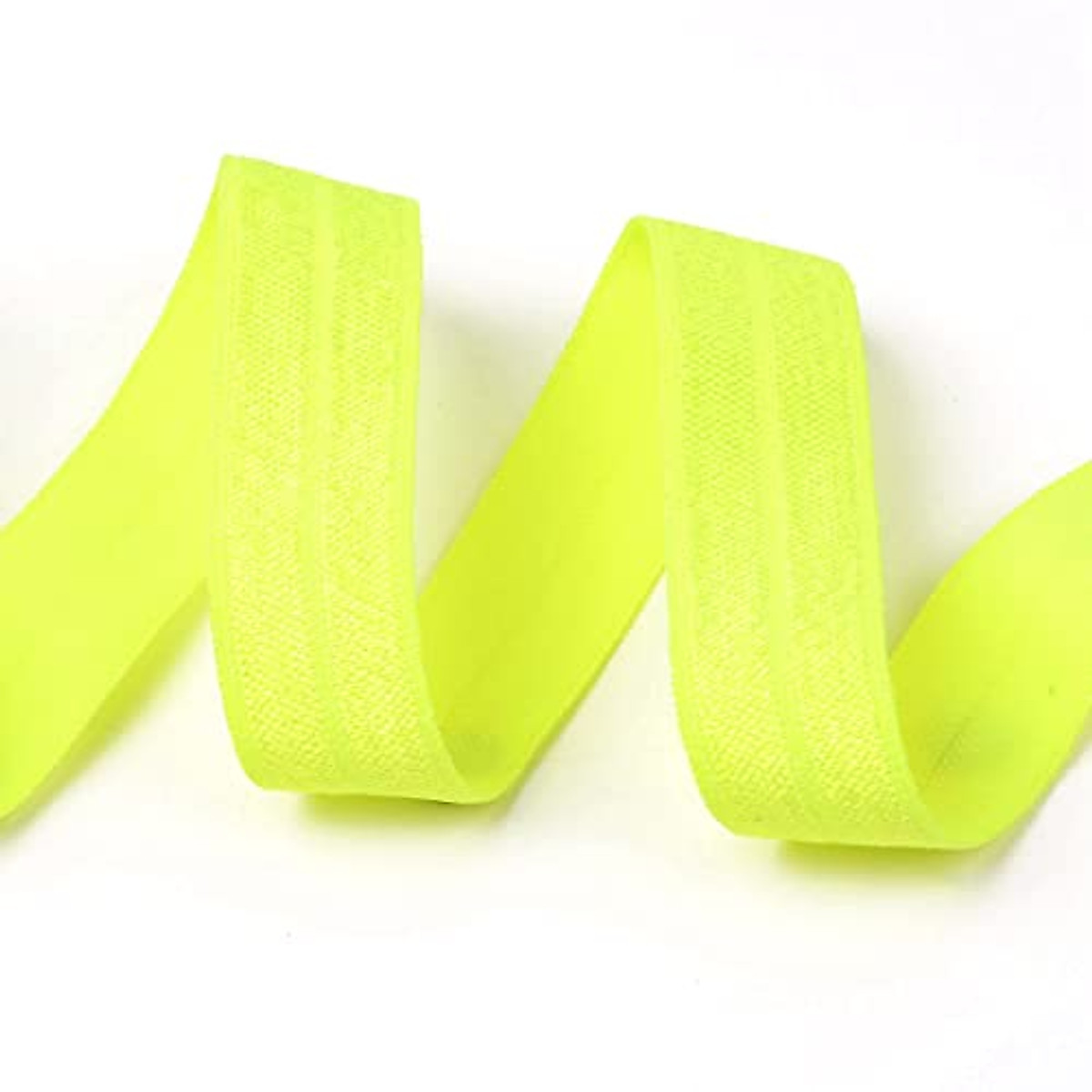 Pandahall 50 Yards Fold Over Elastic 5/8''(15mm) Solid Color Sewing Stretch Elastic Band Roll for Baby Girls Hair Bow Shorts Waist DIY Craft Hair Ties Headbands(Champagne Yellow)