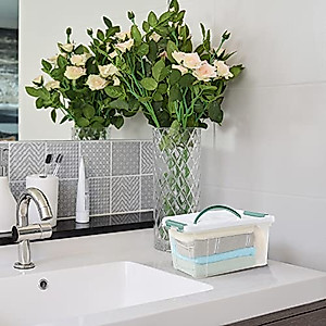 Anbers 5.5 Quart Clear Plastic Box with Lid, 4 Packs Latch Storage Bin