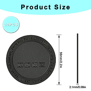 MaehSab 30 Pcs Rubber Bottoms for Sublimation Tumblers, Anti-Slip Self-Adhesive Silicone Bottom Pads for Skinny Slim Tumblers Mason Jars, Wine Tumblers (Black, 2.2 Inches)