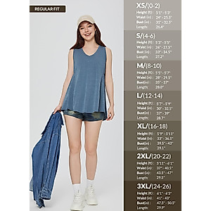 baleaf Women's Workout Tank Tops Sleeveless V-Neck Tunic Long Loose Fit Camis Flowy Yoga T-Shirts Cute Tee for Casual Summer Teal Blue XL