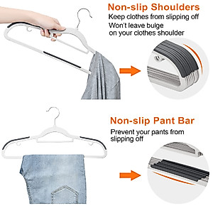 ELONG HOME Plastic Hangers 50 Pack, Non Slip Slim Clothes Hangers, Heavy Duty Plastic Thin Hangers, 17.1" Coat Hangers for Hanging Women/Men Clothes