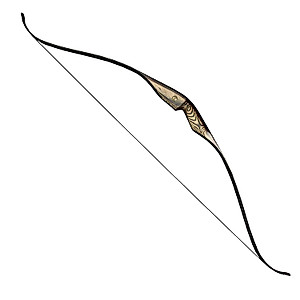 SAS Gravity 60" One-piece Hunting Recurve Bow Package with Finger Tab, Stringer, Armguard, Paper Target Face, Sock Sleeve and Tube Quiver (55lbs., Right Hand)