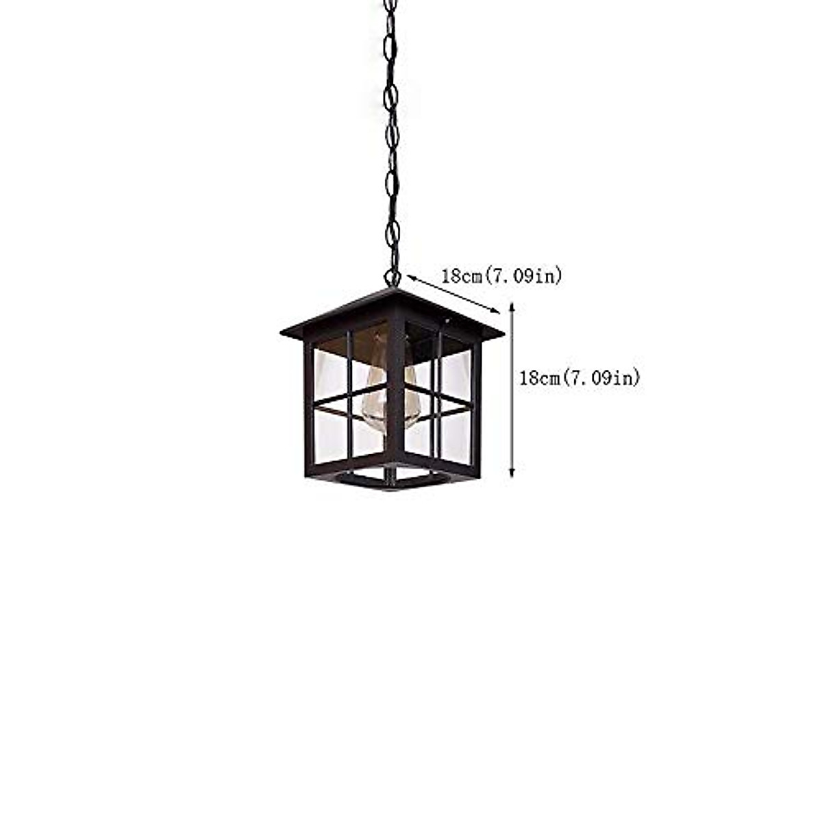 YUANFLQ European Waterproof Square Small Chandelier Outdoor Porch Balcony Decoration Ceiling Pendant Lamp Decorative Courtyard Garden Exterior Balcony Home Courtyard Villa Retro Lantern