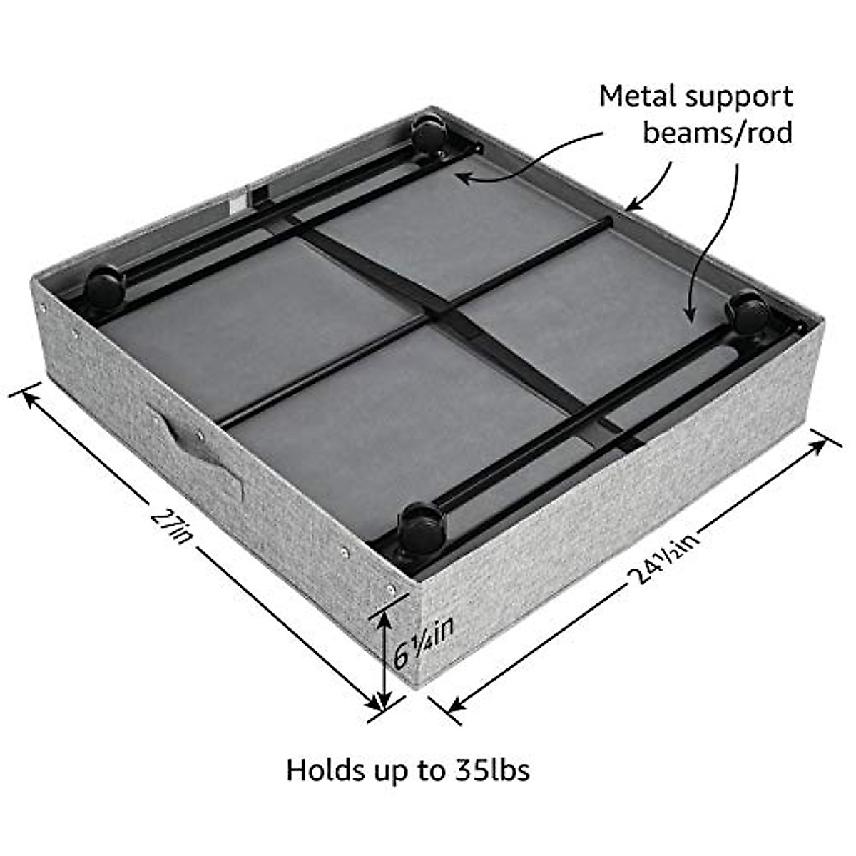 storageLAB Underbed Storage Containers, Storage Bin for Clothes, Blankets, Shoes and Pillows (1 Piece with Wheels)