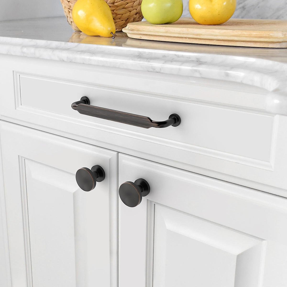 Amerdeco 10 Pack Oil Rubbed Bronze Cabinet Pulls 5 Inch(128mm) Hole Centers Kitchen Cabinet Handles Solid Zinc Alloy Cabinet Hardware Drawer Pulls ZH0051