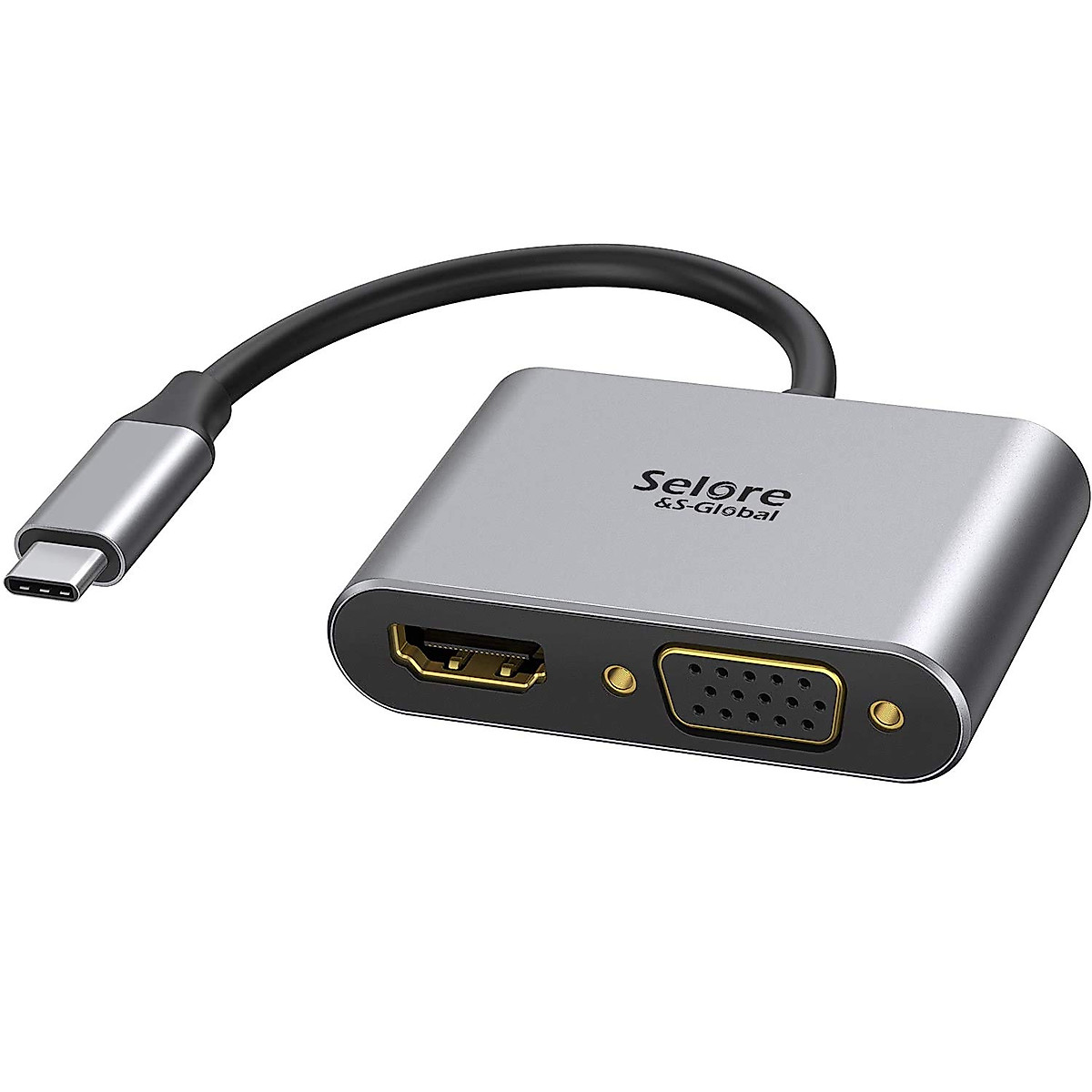 USB C Adapters with 2 * 10Gbps USB-C 3.1 GEN2 Port Hub + USB C to HDMI VGA Adapter
