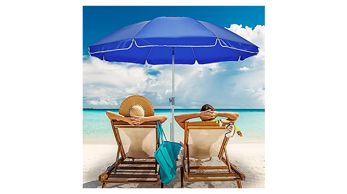 LE CONTE 7FT Beach Umbrella: UPF60+, Wind-Resistant, Portable