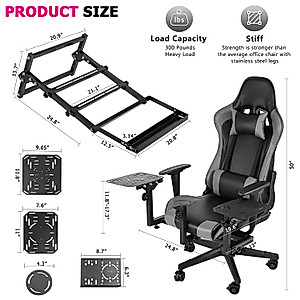 Minneer Flight Racing Joystick Bracket with Gaming Chair Compatible with Logitech/Thrustmaster X56 X52 A10C Hotas Warthog (Include Joystick Mount Base + Stand + Pedal Mount)