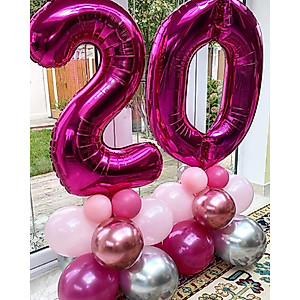 40 Inch Hot Pink Number 5 Balloon Large Size Jumbo Digit Mylar Foil Helium Bright Pink Balloons for Birthday Party Celebration Decorations Graduations Anniversary Baby Shower Photo Shoot