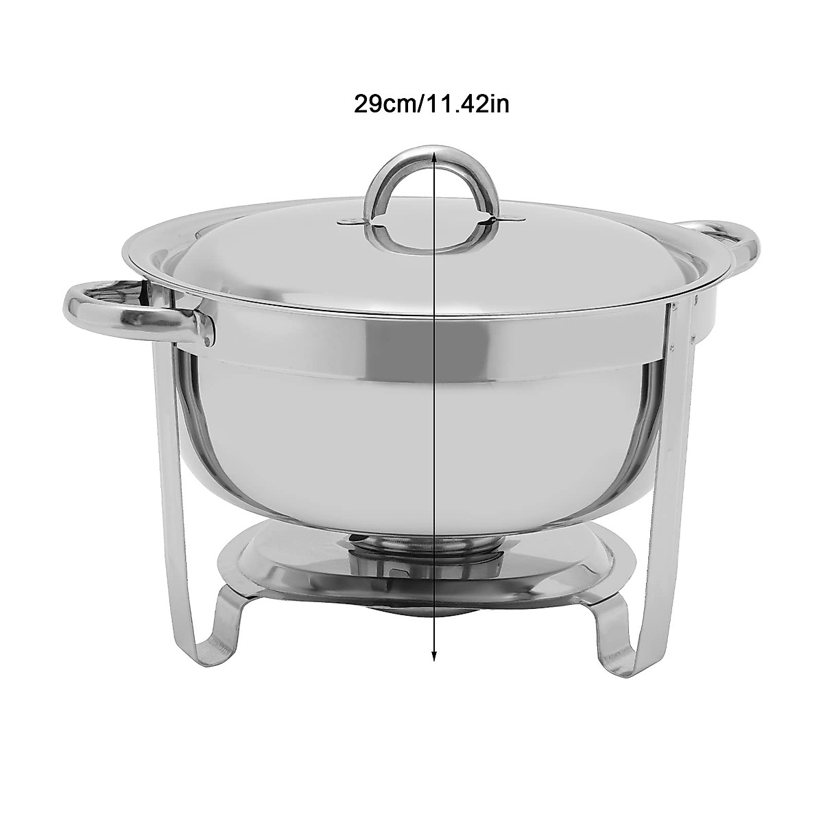 14 Qt. Soup Chafer, Soup Warmer Catering Supplies Food Warmer, 201 Stainless Steel Chafing Dish Buffet Set with Fuel Holder, Round Food Warming Tray for Event Party Holiday Dinners (Silver)