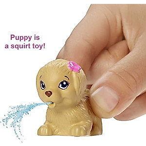 Barbie Dreamhouse Adventures Swim 'n Dive Doll, 11.5-Inch, in Swimwear, with Swimming Feature, Diving Board and Puppy, Gift for 3 to 7 Year Olds